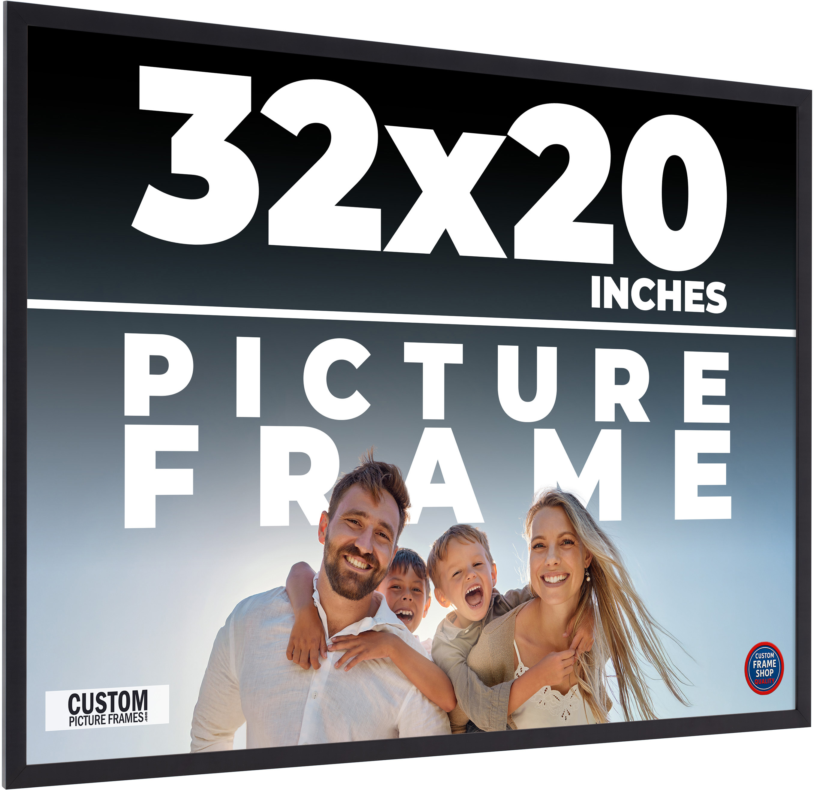32x20 Frame Black Picture Frame Modern Photo Frame UV Acrylic, Acid ...