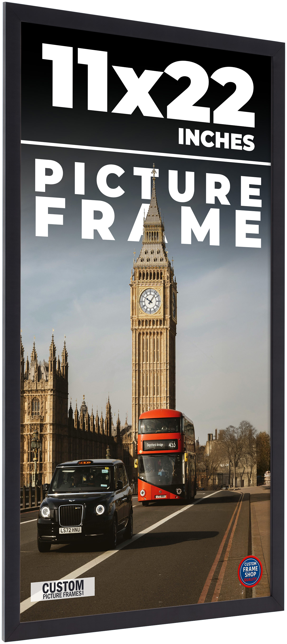 11x22 Frame Black Picture Frame Modern Photo Frame UV Acrylic, Acid ...