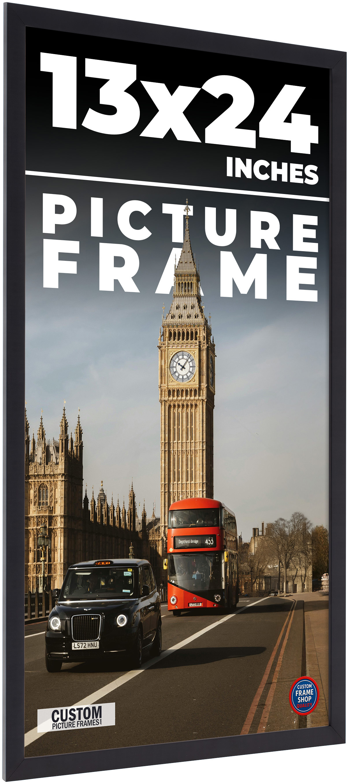 13x24 Frame Black Picture Frame Modern Photo Frame UV Acrylic, Acid ...