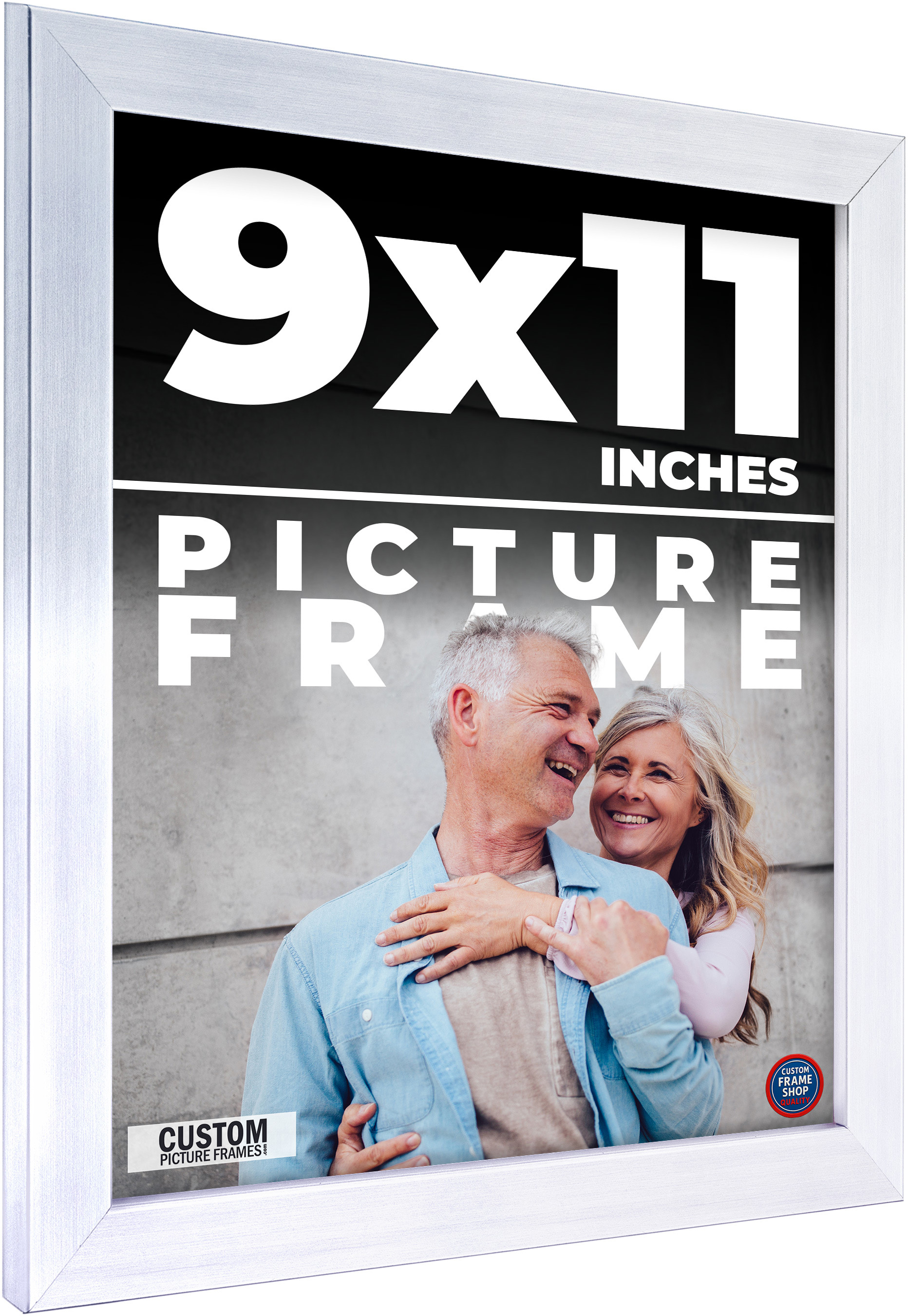 9x11 Frame Silver Stainless Steel Solid Wood Picture Frame | 0.75 Inch ...