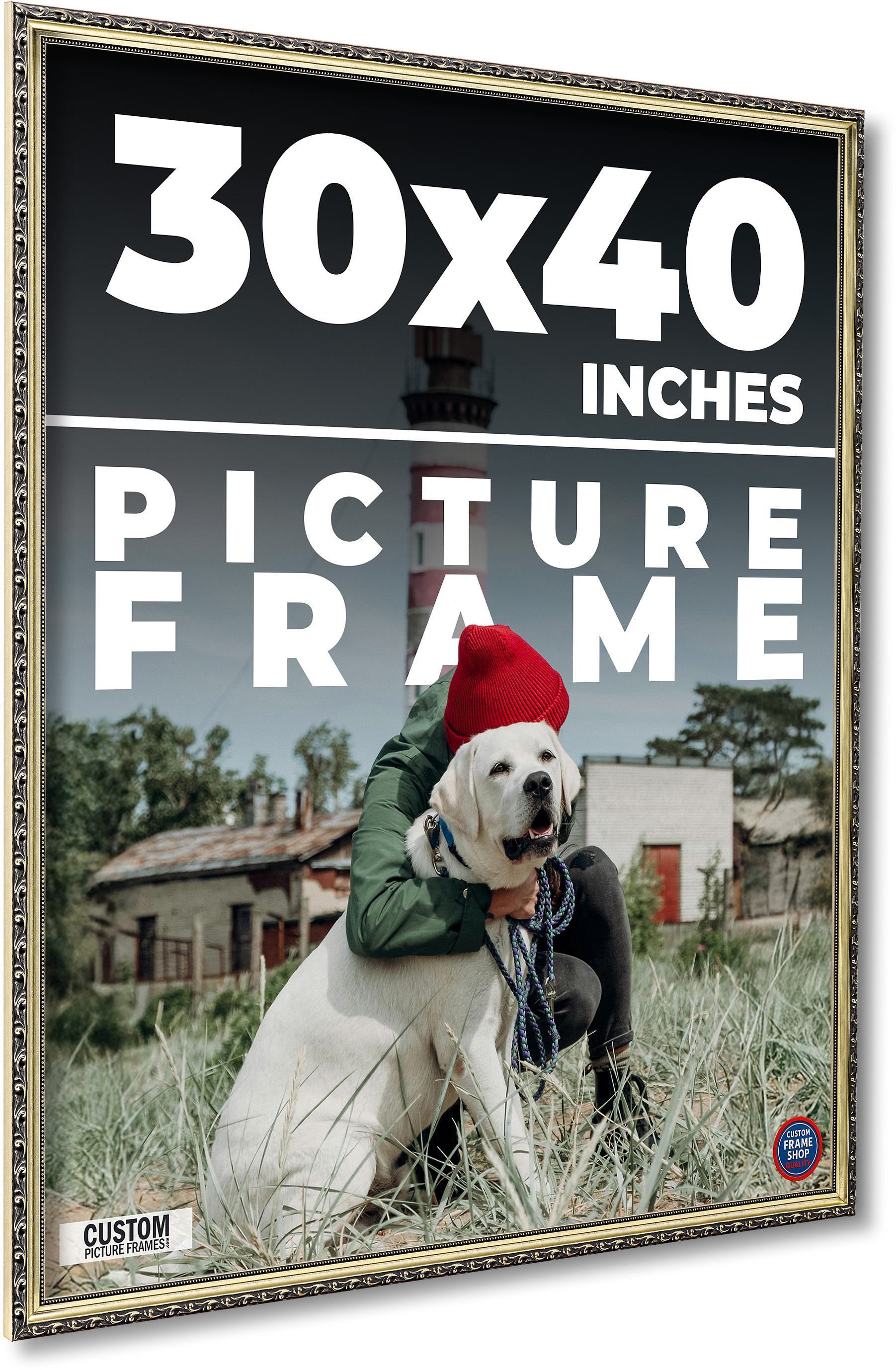 30x40 Frame Silver Solid Wood Picture Frame Width 1.125 Inches ...