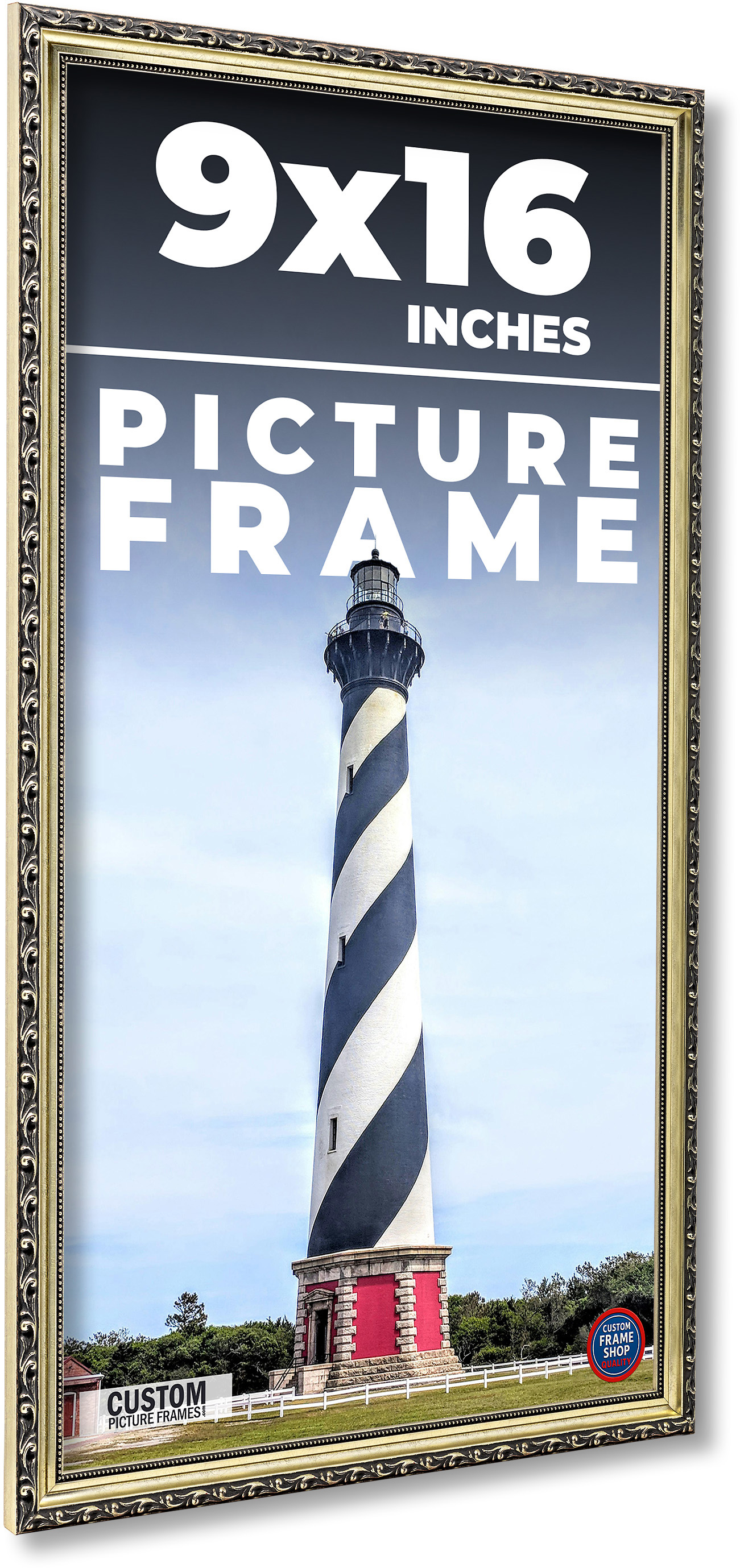 9x16 Frame Silver Solid Wood Picture Frame Width 1.125 Inches ...