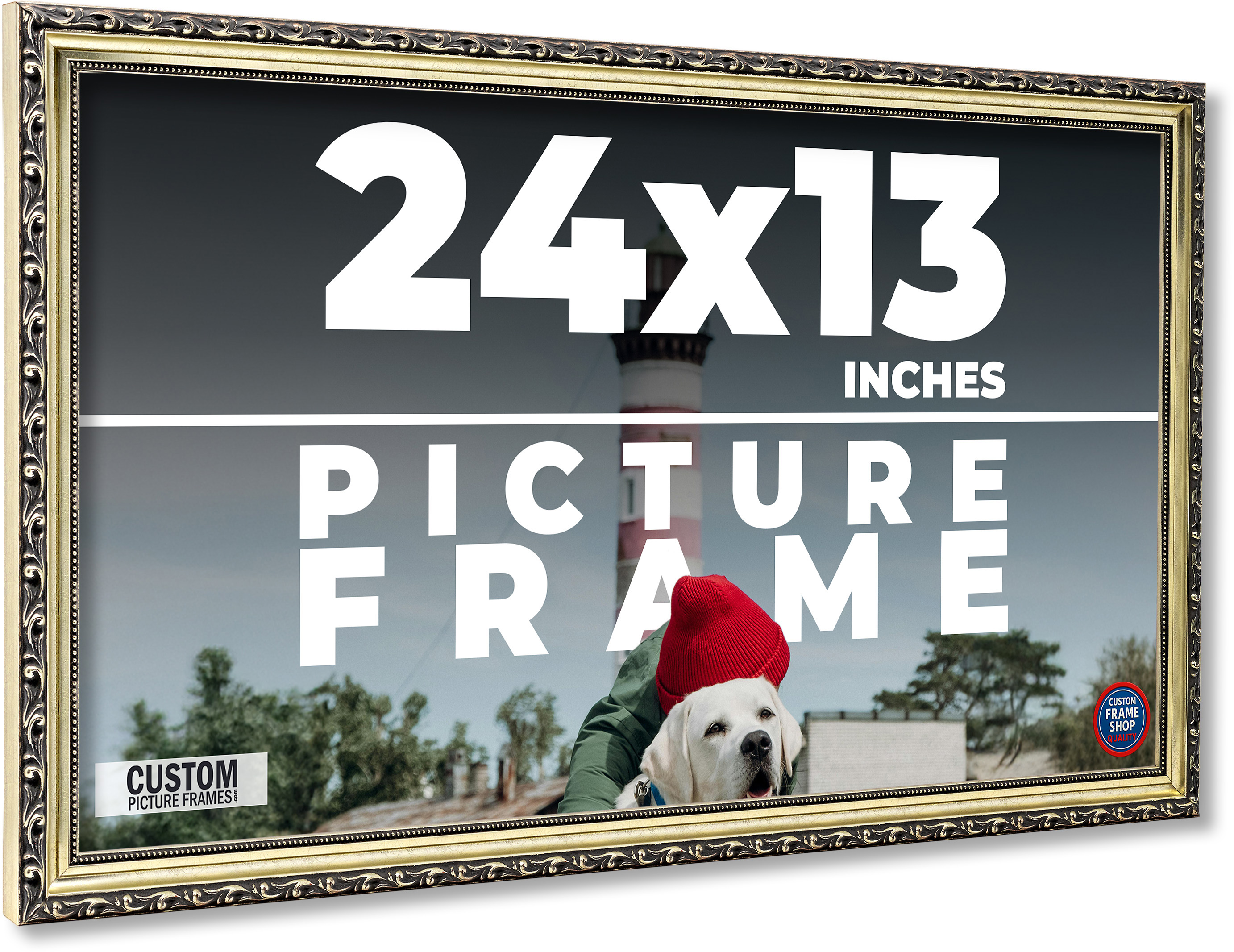 24x13 Frame Silver Solid Wood Picture Frame Width 1.125 Inches ...