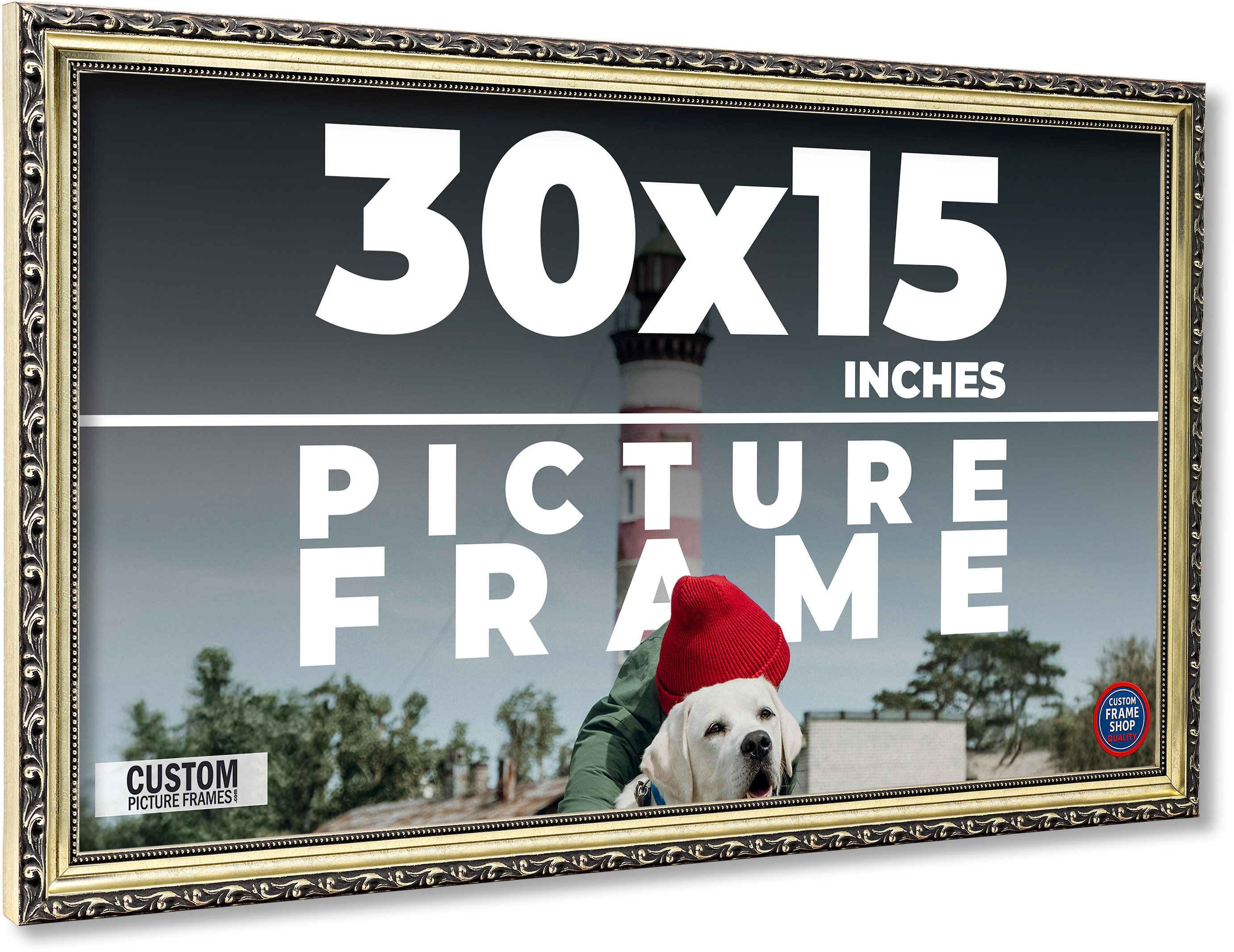 30x15 Frame Silver Solid Wood Picture Frame Width 1.125 Inches ...