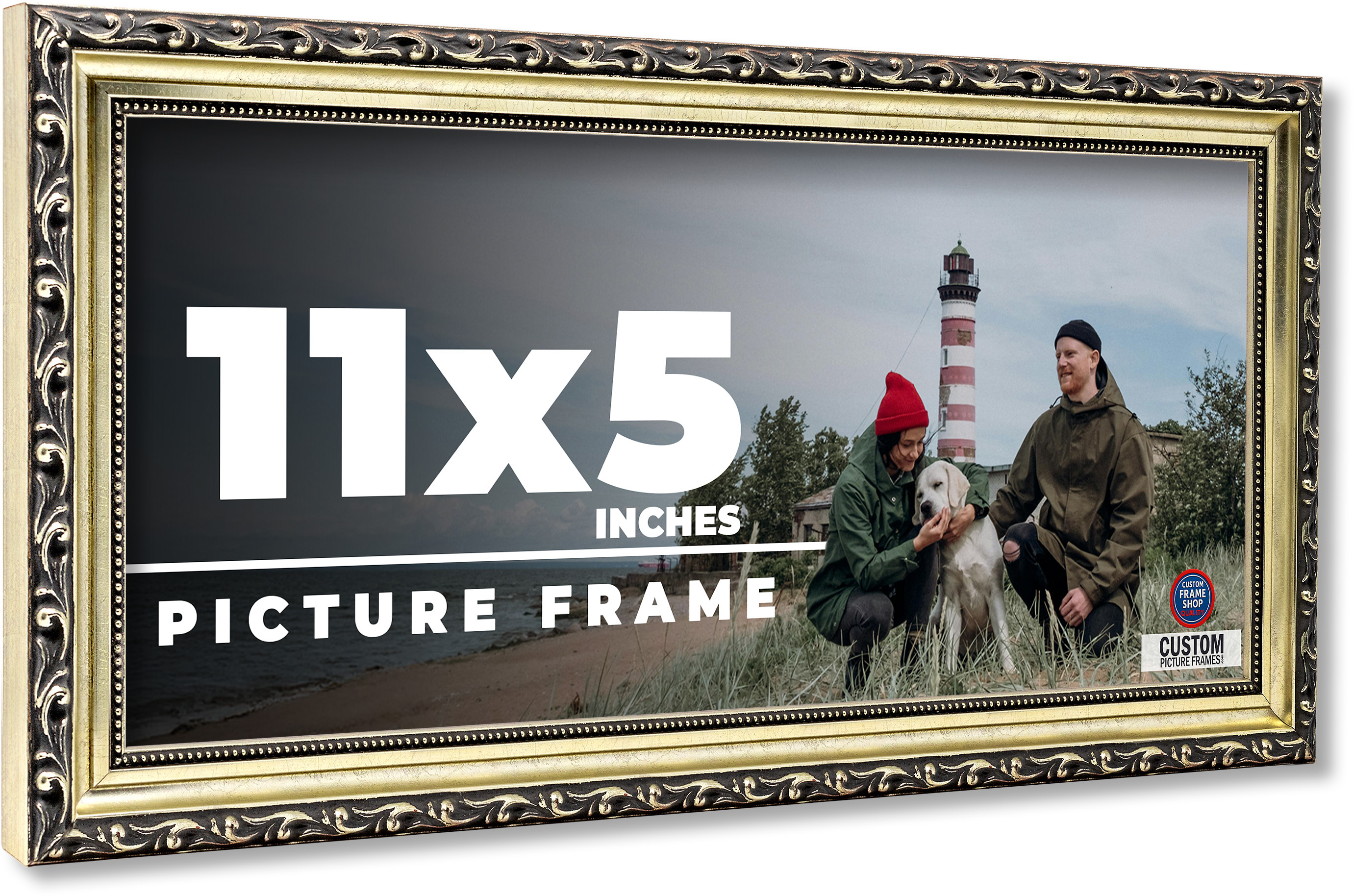 11x5 Frame Silver Solid Wood Picture Frame Width 1.125 Inches ...